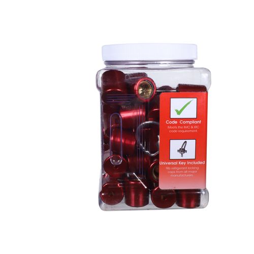 Ref Locking Cap,Red,50/Pk Key