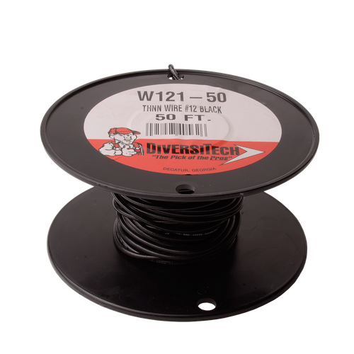 Wire, Copper,12G, 50 ft. Black