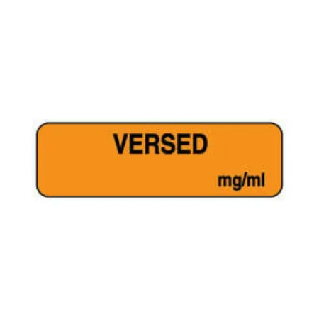 Label, Versed 1-1/4x3/8 Org, 1000/Rl | Dealmed Medical Supplies