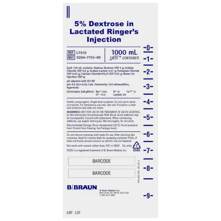 Dextrose 5%/ Lactated Ringer's Inj Sol 1000mL Excel Bag, Ea | Dealmed ...