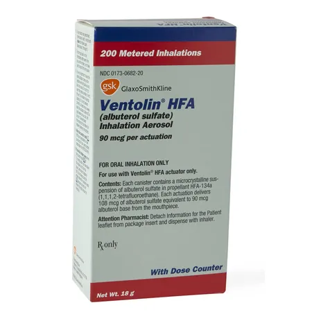 Ventolin HFA Inhaler 18 gm 90 mcg 200-Dose, Ea | Dealmed Medical Supplies