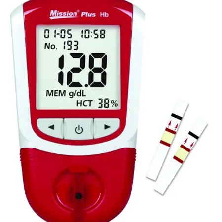 Hemoglobin Test Mission Plus 50 Cartridges, 60 Tubes, 1 Code Chip, Ea ...