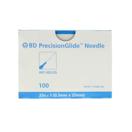 Hypodermic Needle 25G x 1" Regular Bevel, 100/Bx - 25G x 1",Regular ...