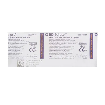 Syringe 3 mL 25G x 5/8" Luer-Lok Detacheable Needle, 50/Bx - 25G x 5/8 ...