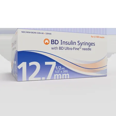 Insulin Syringe ½ mL 30G x ½" Ultra-Fine Needle, 100/Bx - 30G x 1/2 ...
