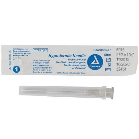 Hypodermic Needle 27G x 1 1/2", 100/Bx - 27G x 1-1/2" | Dealmed Medical ...