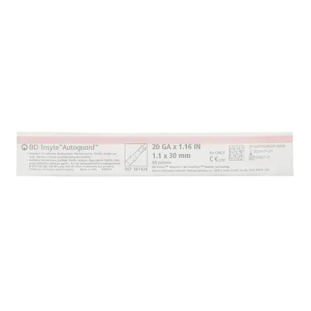 IV Catheter Insyte Autoguard Shielded 20G x 1 1/16" Pink, 50/Box - 20G ...