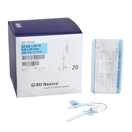 IV Catheter Closed 22G x 1", 20/Bx - 22G x 1" | Dealmed Medical Supplies