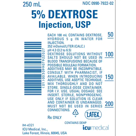 Dextrose 5% 250 mL Bag, Ea | Dealmed Medical Supplies