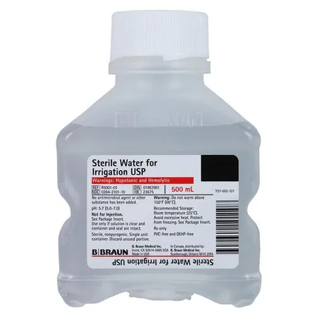 Sterile Water for Irrigation 500 mL Bottle, Ea | Dealmed Medical Supplies