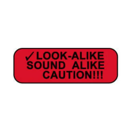 Communication Label, Look-Alike Sound 1 1/2" x 1/2", Fluorescent Red ...