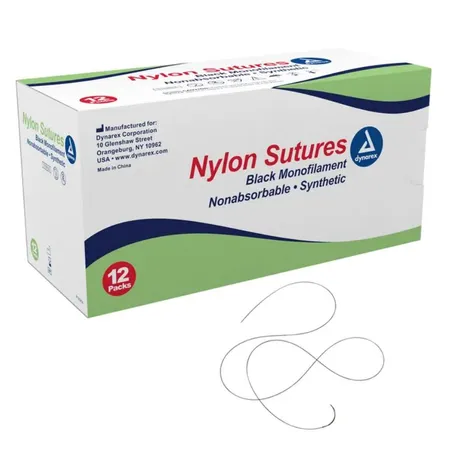 Suture Nylon 4-0 Black Mono 18" C3, 12/Bx - C3,4-0,13 mm,Precision ...