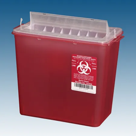 Sharps Container 8 Qt Horizontal Red, Ea | Dealmed Medical Supplies