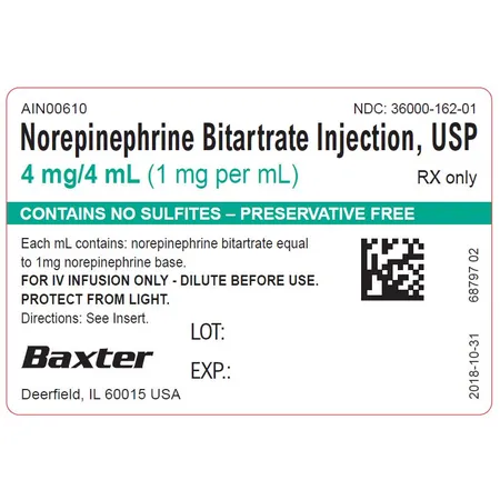 Norepinephrine 1 mg/mL 4 mg/4 mL 4 mL Ampule, 10/Bx | Dealmed Medical ...
