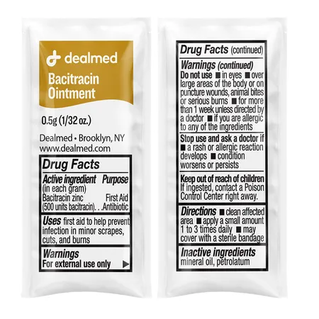 Bacitracin Ointment 0.9 gm Foil, 144/Bx | Dealmed Medical Supplies