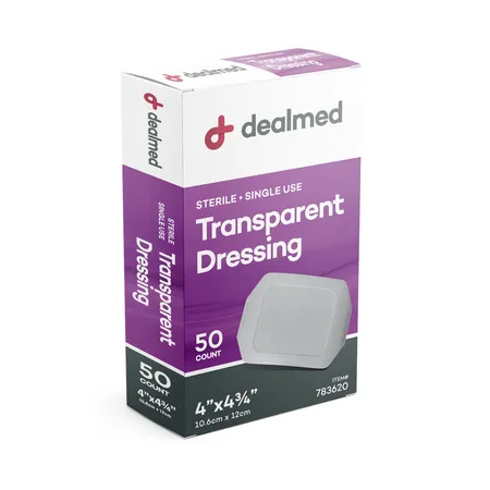 Dressing Transparent Semi-Permeable 4" x 4¾", 50/Bx | Dealmed Medical ...