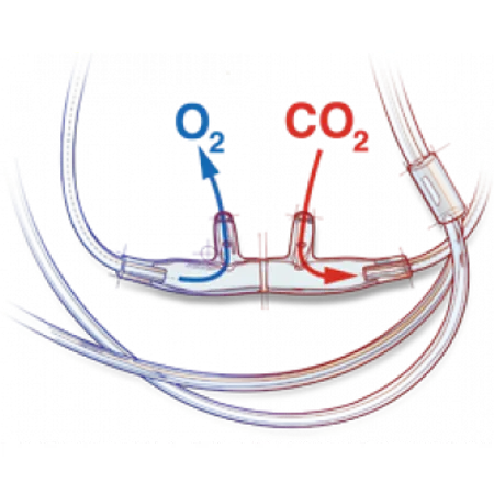 Capnography Nasal Cannula Divided Adult Female Luer 10' O2 & 2' CO2, 25 ...