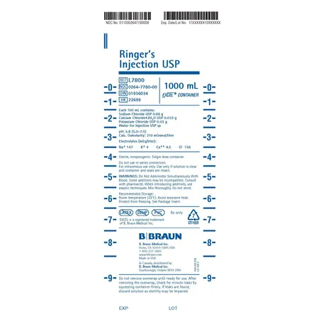 Ringer's Injection USP, 1000 mL, Ea | Dealmed Medical Supplies