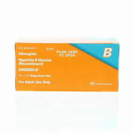 Engerix Hepatitis B Vaccine Adult 20 mcg/mL 1 mL SDV, 10/Pk | Dealmed ...
