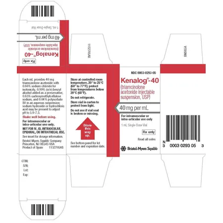 Kenalog-40 40 mg/1 mL 40 mg/mL 1 mL SDV, Ea | Dealmed Medical Supplies