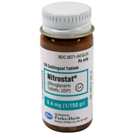 Nitrostat Nitroglycerin 0.4 mg Tablet, 100/Bx | Dealmed Medical Supplies