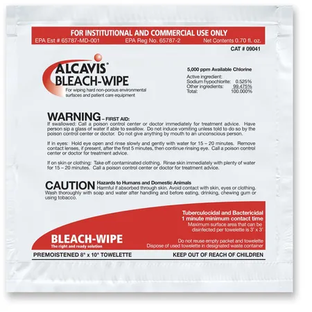 Wipe Bleach 1:10 8 x 10, 100/Bx | Dealmed Medical Supplies