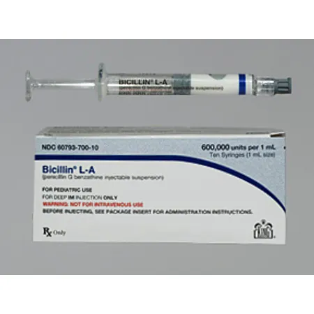 Bicillin L-A 1.2 MU/2 mL PFS, 10/Bx | Dealmed Medical Supplies