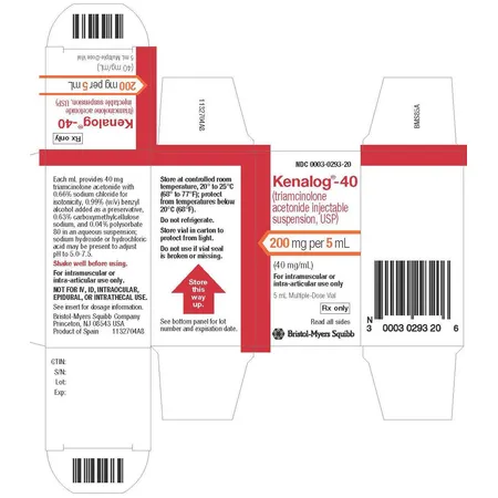 Kenalog-40 200 mg/ 5 mL 40 mg/mL 5 mL MDV, Ea | Dealmed Medical Supplies