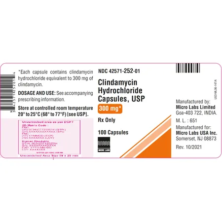 Clindamycin 300 mg Capsule, 100/Ea | Dealmed Medical Supplies