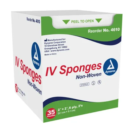 Non-Woven IV Sponge, 2x2, 6 Ply, Ster 2's, 35/Bx | Dealmed Medical Supplies