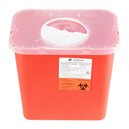 Sharps Container 2 Gal Rotor Opening Red, Ea | Dealmed Medical Supplies