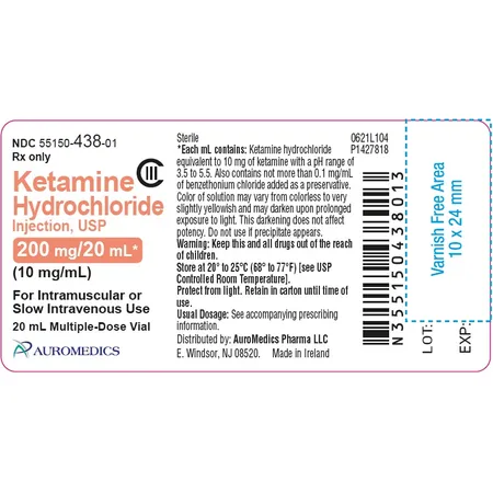 CIII Ketamine HCl Injection 10mg/mL MDV 20mL 10/Bx | Dealmed Medical ...