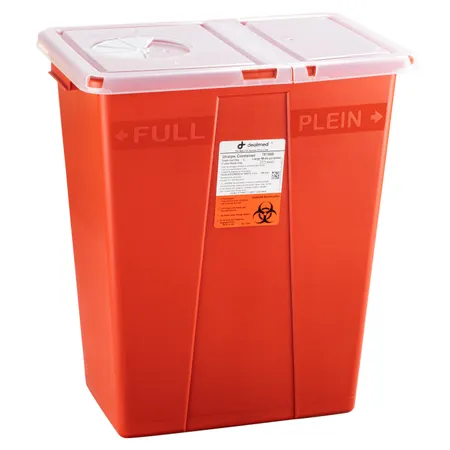 Sharps Container 8 Gal Hinged Lid Red, Ea | Dealmed Medical Supplies