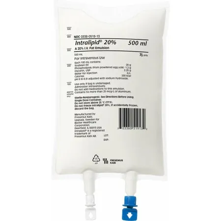 Intralipid Caloric Agent Fat Emulsion 20% IV 500 mL Bag, 12/Case ...