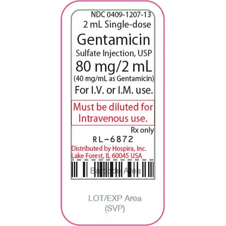 Gentamicin 80 mg/2 mL 40 mg/mL 2 mL FTV, 25/Bx | Dealmed Medical Supplies