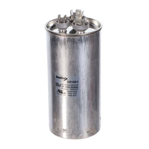 Mtr. Run Cap,Rnd, 80+10uf 370v