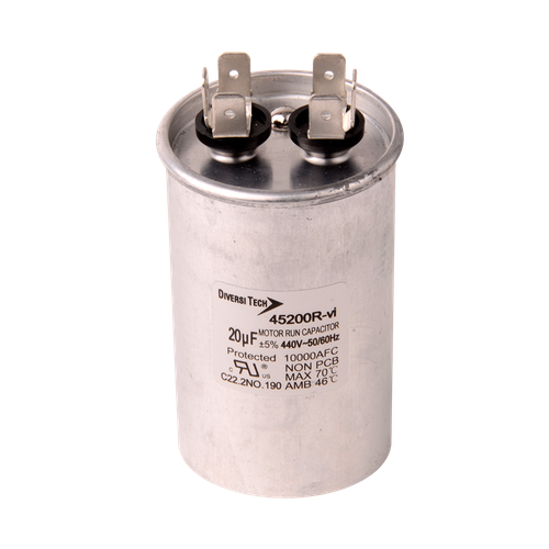 Mtr. Run Cap, Round, 20uf 440v