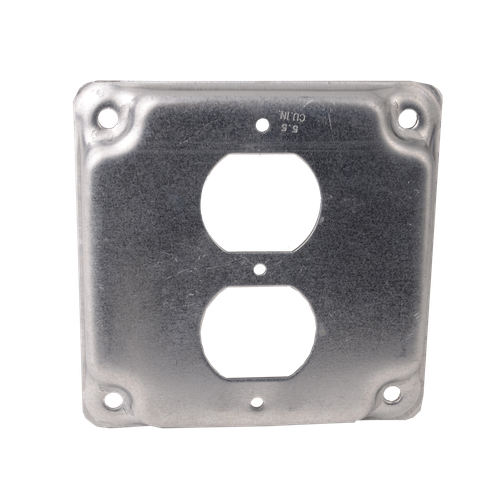 Cover,Receptacle,Steel,Sq.,4in